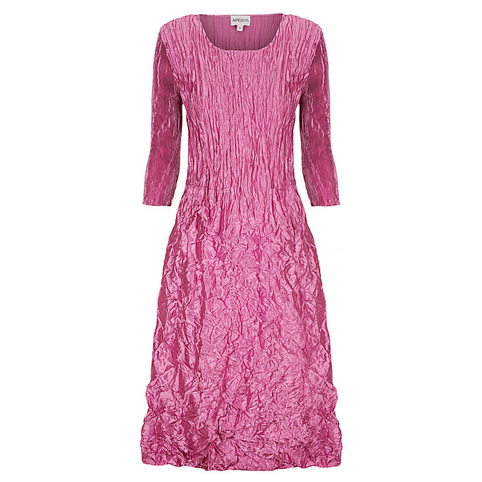 3/4 Sleeve Smash Pocket Dress - Glossy | ALQUEMA | Classic Women's Dress